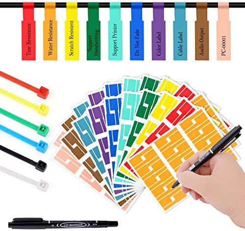 Cable Labels, Self-Adhesive Cable Label Stickers Waterproof Tear ...