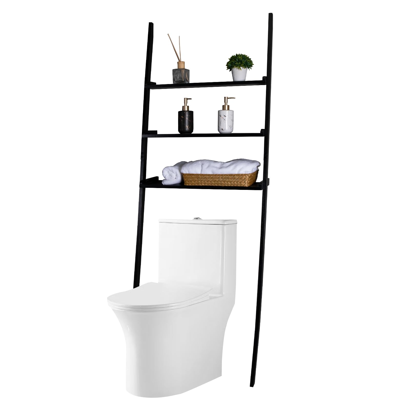 Amazon.com: 3-Tier Over The Toilet Storage Space Saver Ladder Shelf ...