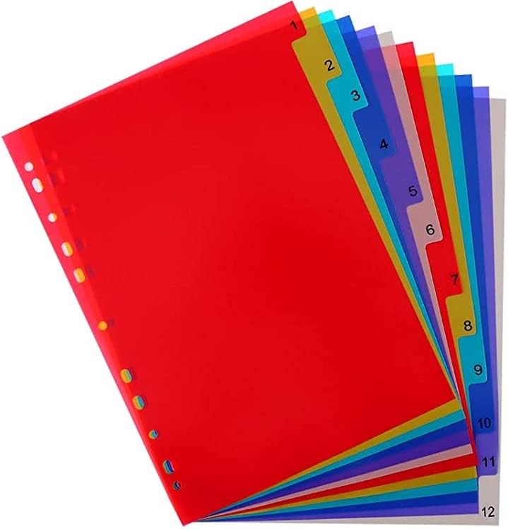 True-Ally A4 Plastic Separator,12-Tab Binder Dividers, Write & Erase ...