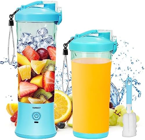 TOPESCT 600 ml Portable Blender Smoothie Maker, Mini Smoothie Mixer USB ...