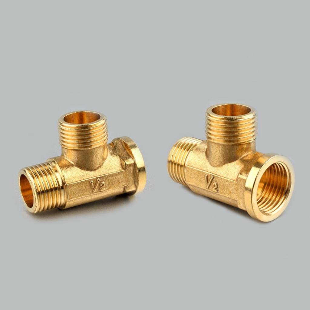myaddiction 1/2 // 3 Way Brass Male Male Female Tee Fitting Pipe ...
