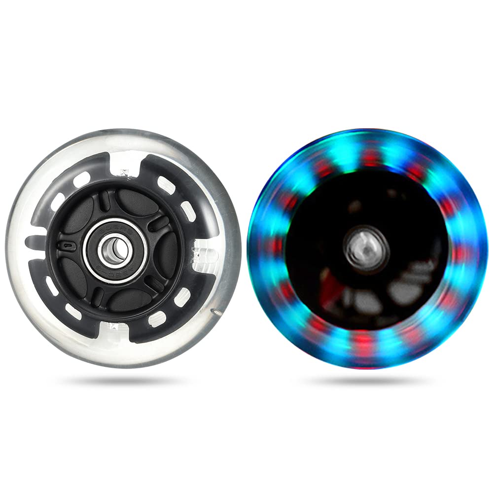 kutrick Light Up Scooter Wheels 90mm Pair LED Scooter with ABEC 9 ...
