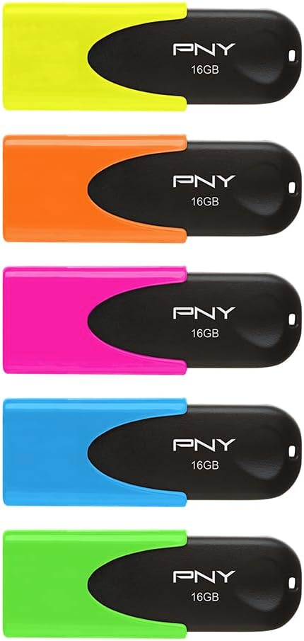 Amazon.com: PNY USB 2.0 Flash Drives, 16GB, Assorted Colors, Pack Of 5 ...