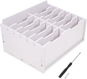 Angoily Cell Phone Holder Classroom Cell Phone Storage Box Desktop Wood ...