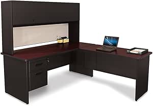 Marvel Pronto Office Desk With Return - 72"Wx72"Dx29"H - Black Desk ...