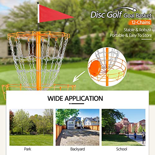 Snapklik.com : 12 Chain Portable Disc Golf Basket Target- Golf Goals ...
