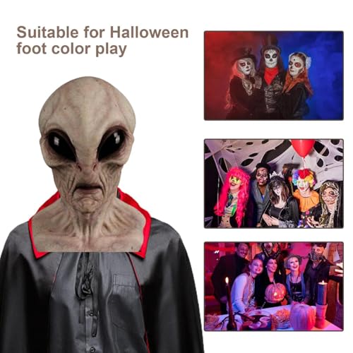 Alien Mask for Adults | Realistic Full-Head Latex Silicone Horror Mask ...
