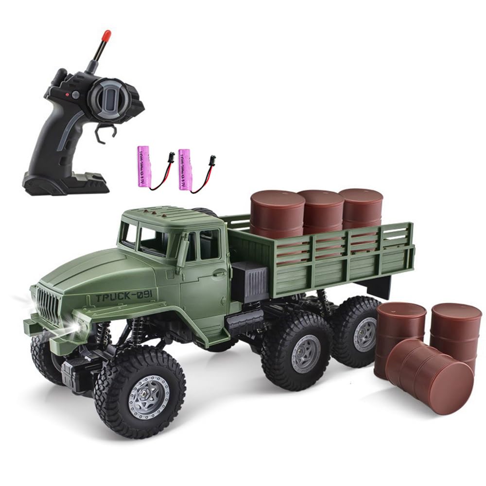 Amazon.com: GoolRC RC Military Truck, 1:16 Scale 6WD Remote Control Car ...
