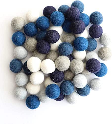 Amazon.com: Mini Felt Factory | Felt Balls Wool Poms Blue Navy (60 pcs ...
