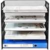 EasyPAG 5 Tier Desktop A4 Mesh Filing Tray Office Desk Tidy File Holder ...