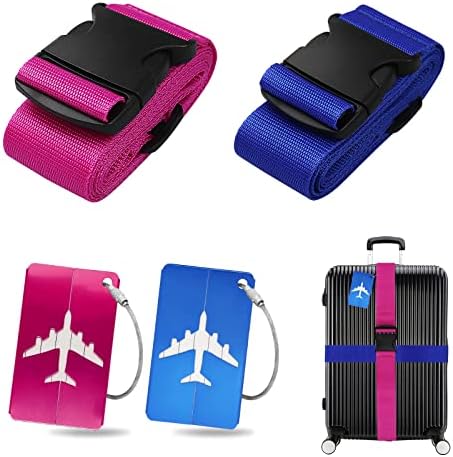 AMS 4 PCS Luggage Straps Adjustable Luggage Straps for Suitcases Travel ...