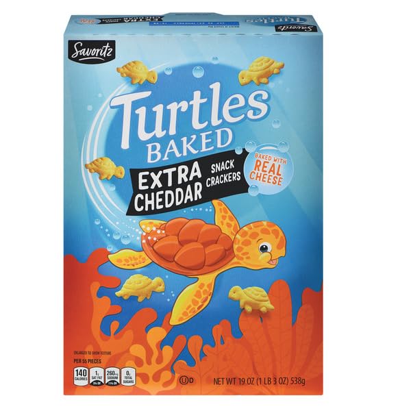 Amazon.com: Savoritz Turtle Baked Snack Crackers Extra Cheddar - 19 oz ...