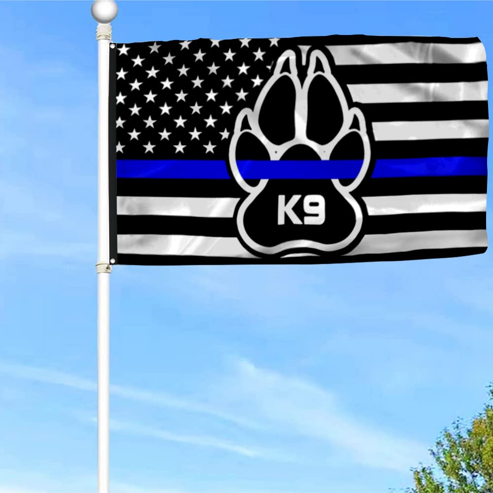 Amazon.com : mokarier K9 Paw Thin Blue Line Grommet Flag Police Officer ...