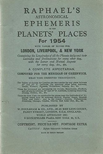 Raphael's Astronomical Ephemeris: Raphael: 9780572005542: Amazon.com: Books