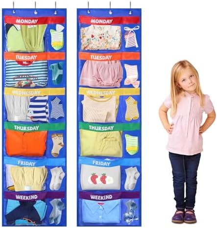 Amazon.com: 2 Pcs Weekly Kids Clothes Organizer - 59" x 17.7" Large ...