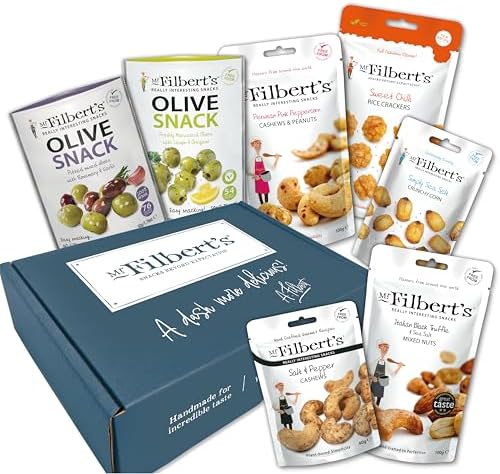 Mr Filbert's Vegan Snack Selection Box - Includes Olive Snacks, Nuts ...