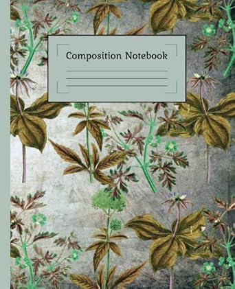 Composition Notebook: Beautiful Vintage Flower Illustration Background ...