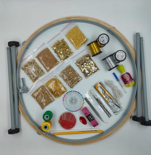 THOORIGAI -Spread Positivity 18 inch Aari/Maggam Work Stand and Wooden ...