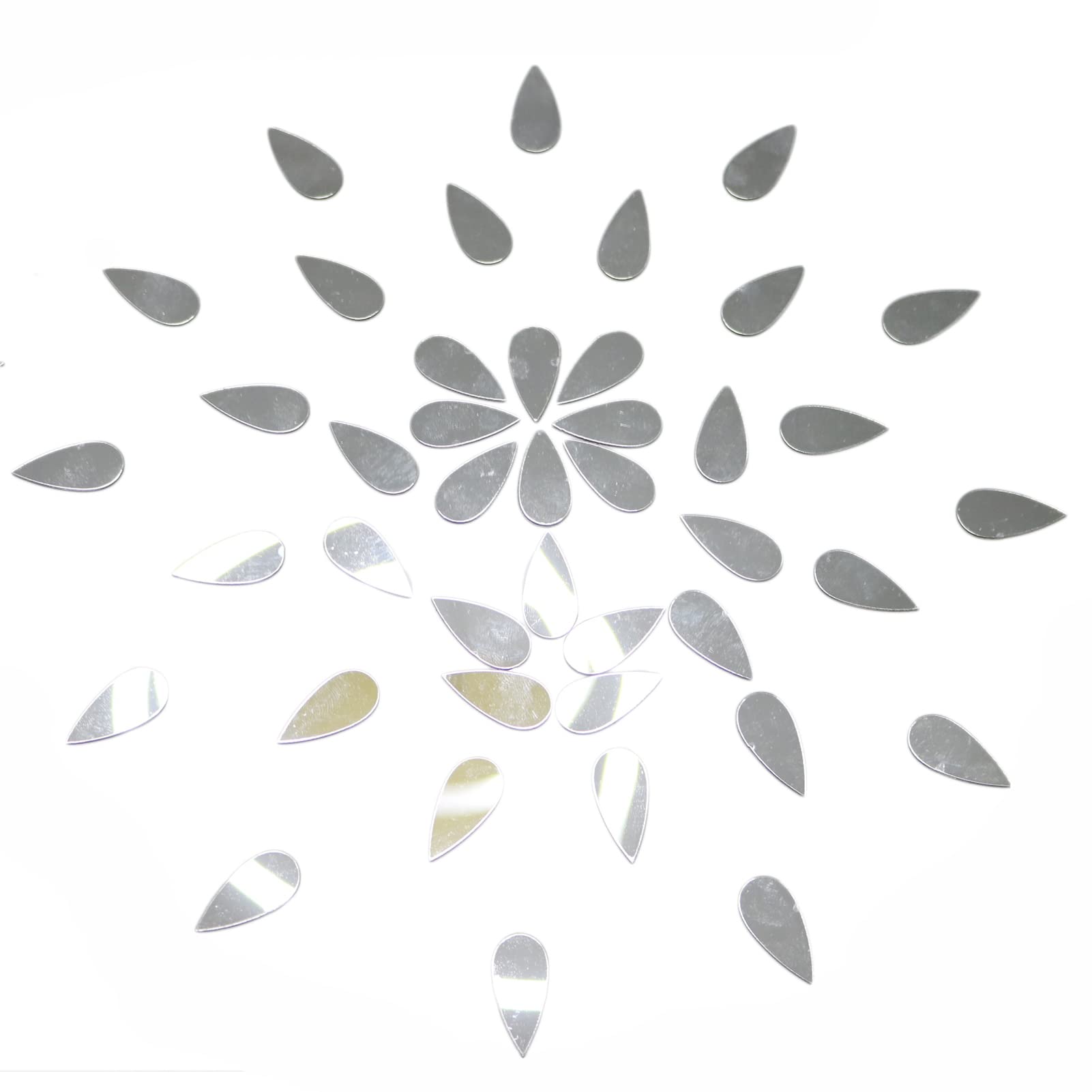 Amazon.com: 100pcs Silver Teardrop Mirror Tiles Small Mirror Mosaic ...