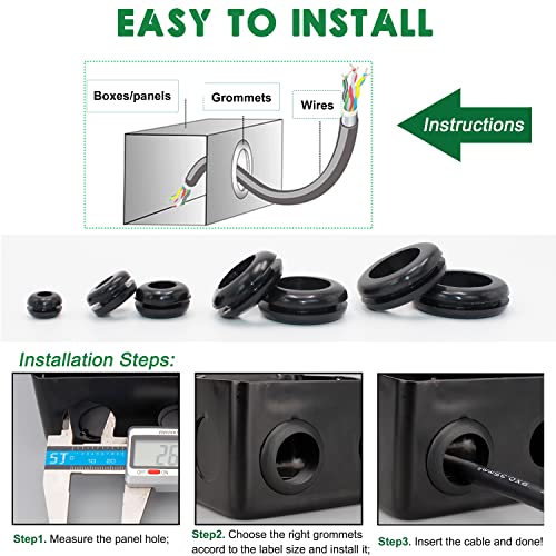 Snapklik.com : EASYEAH 170 PCS Rubber Grommet Assortment Kit For Wiring ...
