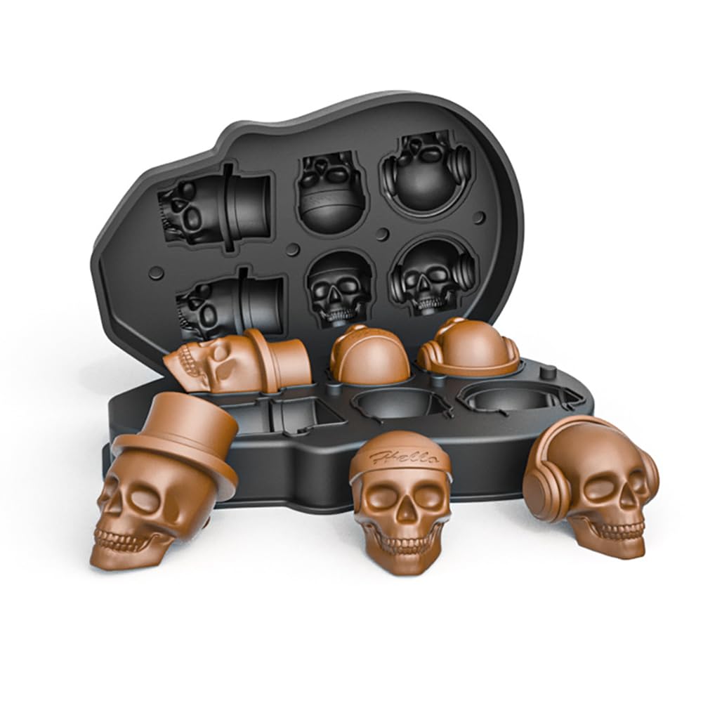Amazon.com: MTKO 3D Skull Ice Cube Mold - Skull Shaped Ice Maker Mold ...