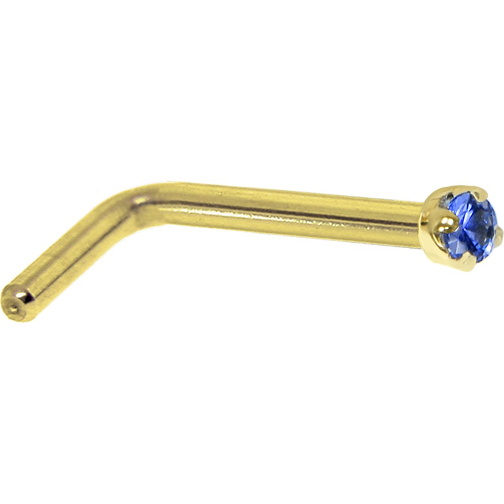 Amazon.com: Body Candy Solid 14k Yellow Gold 1.5mm Genuine Blue ...