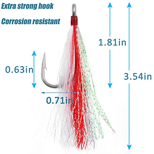 Snapklik.com : Bucktail Teasers Fishing Hook Saltwater Fishing Lures ...