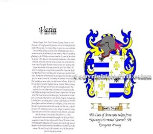 Amazon.com: Varin Coat of Arms/ Family Crest on Fine Paper and Family ...