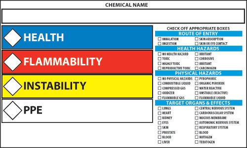 National Marker HMC21AP"Right to Know" Target Organ Label, PS Vinyl, 3 ...