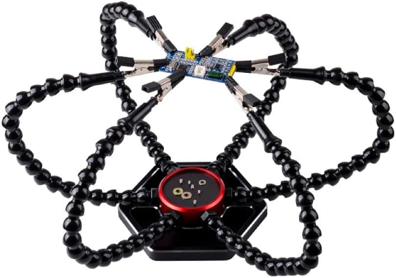 Soldering station helping hands - 6 Flexible Arms with Heavy Rotary ...