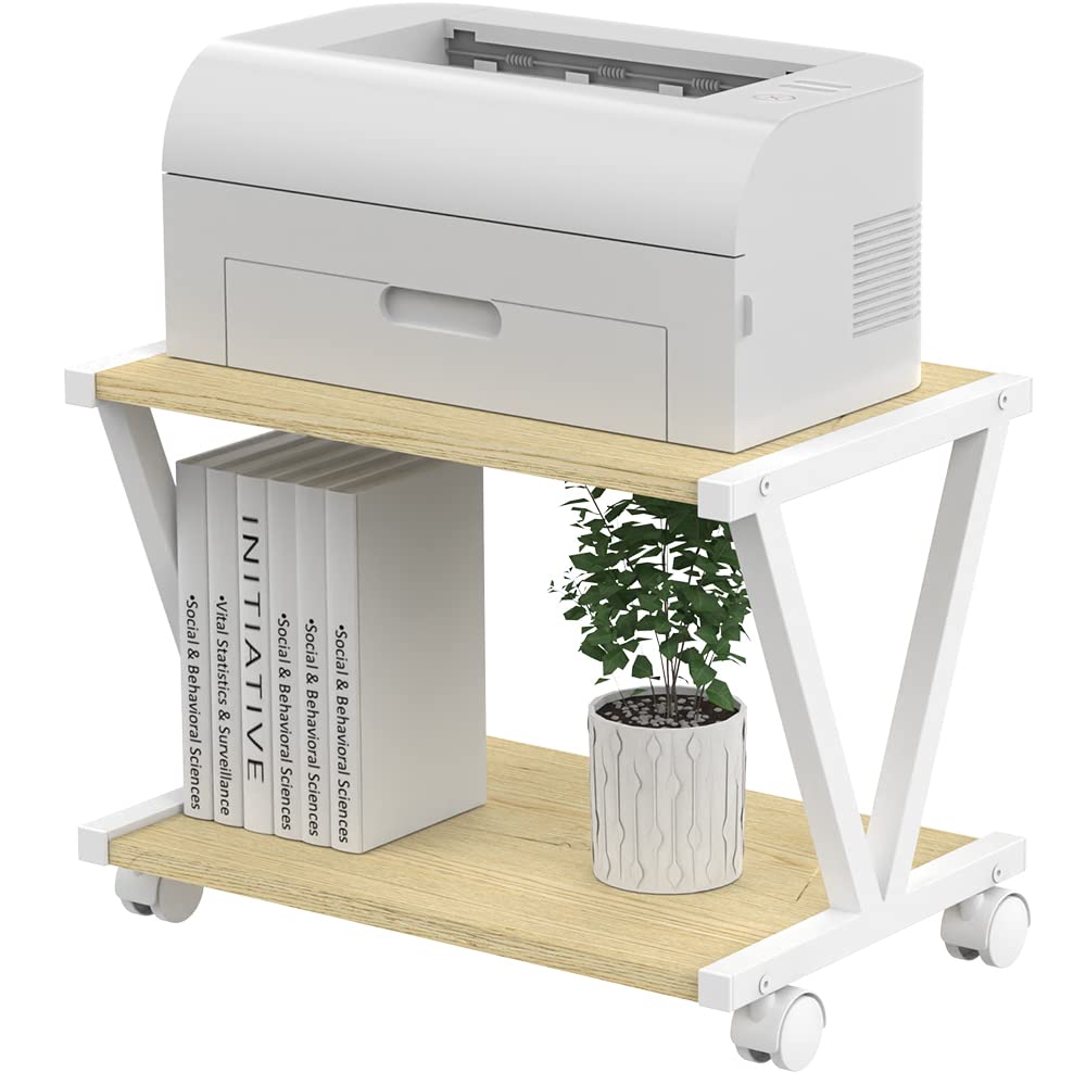Printer Stand With Wheels Under Table Storage For Home Office ...