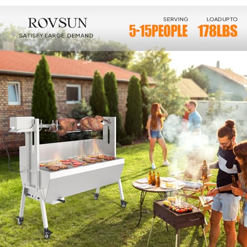 ROVSUN Electric Rotisserie Grill 35", 176 Lbs Capacity Rotisserie Grill ...