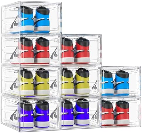 Amazon.com: Shoe Boxes Clear Plastic Stackable, Sturdy Hard Plastic ...