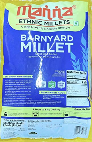 Manna Grains naturels de millet de grange, 4,5 kg (4,5 kg) – (Khira ...