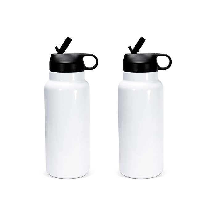Buy AGH 32 oz Sublimation Water Bottle Blanks, 2 Pack Double Wall ...