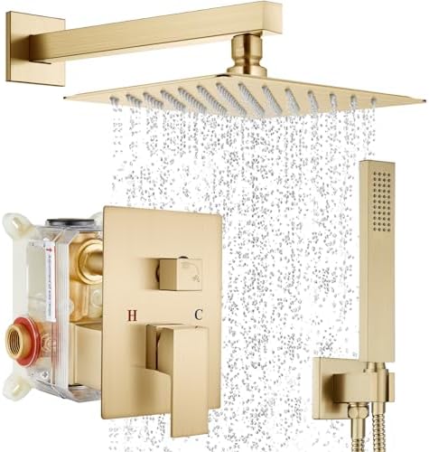 Midanya Rain Shower System Square Rainfall Shower Head Wall Mount ...