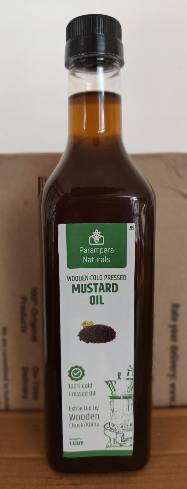 Parampara Naturals Cold Pressed Mustard Oil for Cooking, Wood Pressed ...