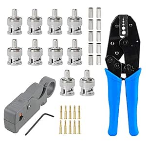 Eagles 1set Coax RF/BNC Crimp Tools for RG58 / RG59 / RG6 with 10pcs BNC Plug Crimp Connector ...