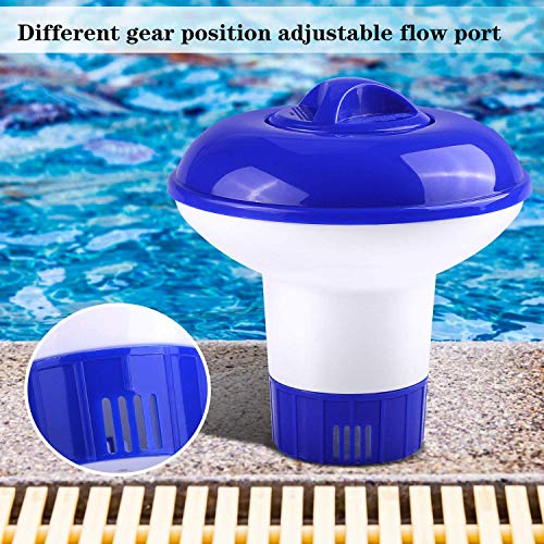 WAIZHIUA Floating Chlorine Dispenser 2 Pack, Adjustable Chlorine Tablet ...