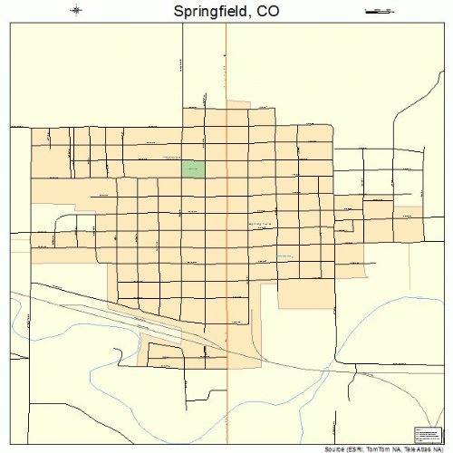 Large Street & Road Map of Springfield, Colorado CO - Printed poster ...
