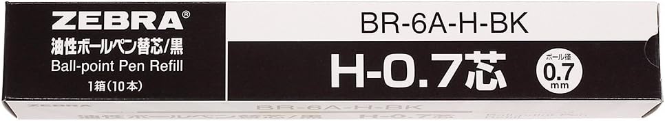 Amazon.com : 1 X Zebra oil-based ballpoint pen extra lead H-0.7mm Black (10 pieces) B-BR-6A-H-BK ...