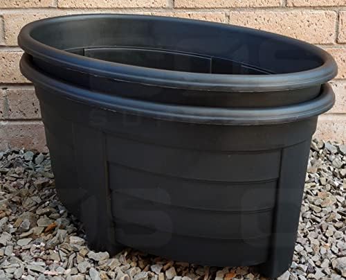 COS 55cm Ebony Trough Planter - Long Plastic Planter Pot for Indoor and ...
