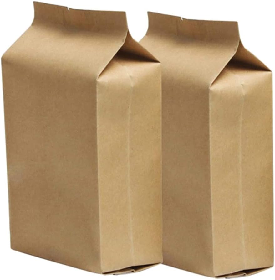 CALLARON 100pcs Gusset Paper Lunch Brown Gift Kraft Paper Kraft Tea ...