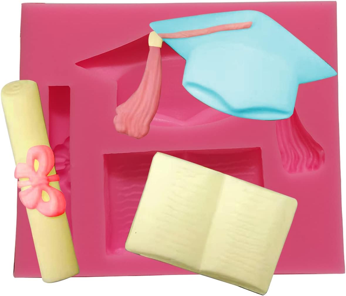 Amazon.com: Graduation Silicone Mold Cap Diploma Certificate Fondant ...