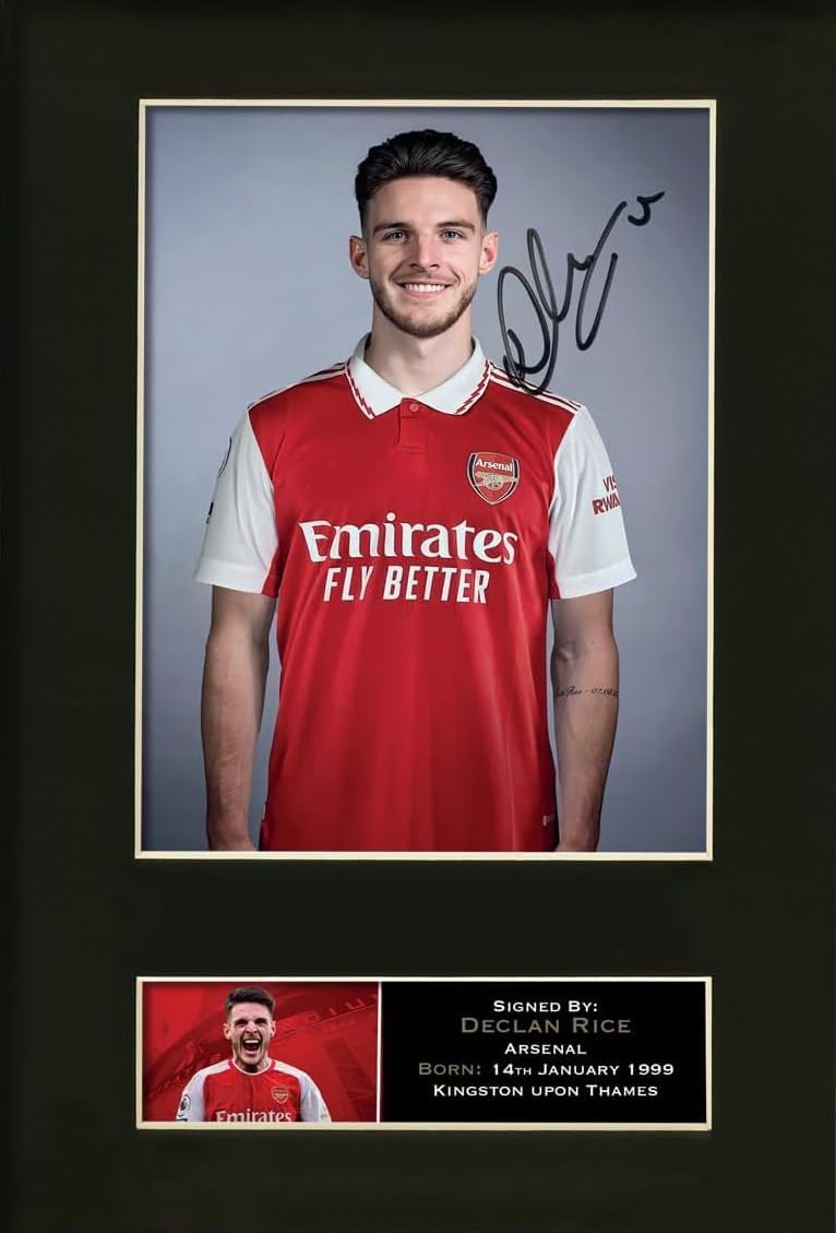 Declan Rice Arsenal Signed Autograph Football Print Poster Mounted Repro A4#872U : Amazon.co.uk ...