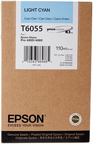 Amazon.com: Epson T605500 UltraChrome K3 110ml Light Cyan Cartridge ...