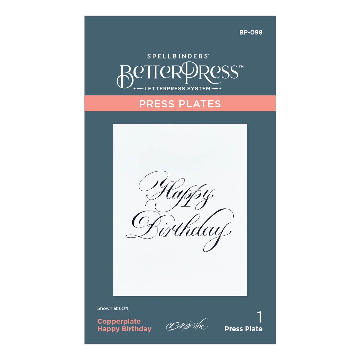 Amazon.com: Spellbinders Copperplate Happy Birthday Press Plate, Metal