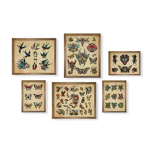 Amazon.com: Vintage Tattoo Poster Picture Set - Gift for Tattooist ...