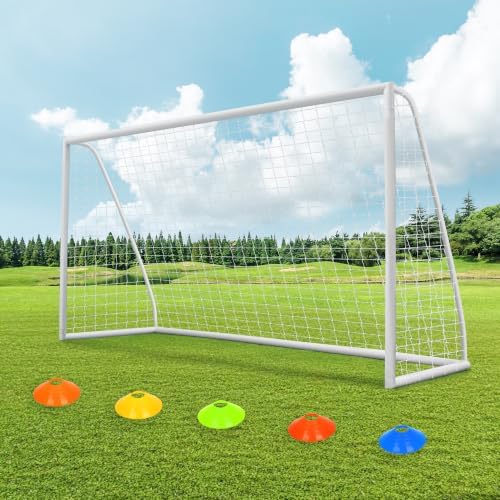 Amazon.com : ORIENGEAR 10 x 6.5 FT Soccer Goals for Backyard, Portable ...