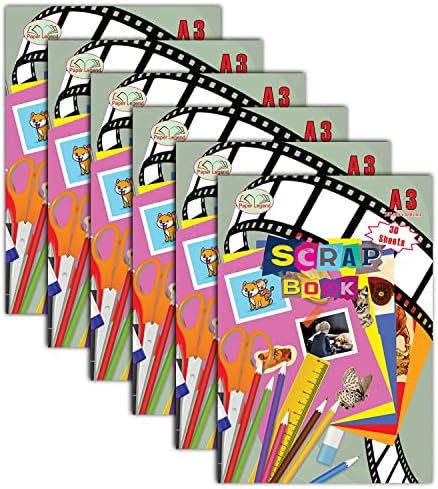 CONCEPT4U® Large Scrapbook 21 x 33cm Colour Paper Pages School Home ...